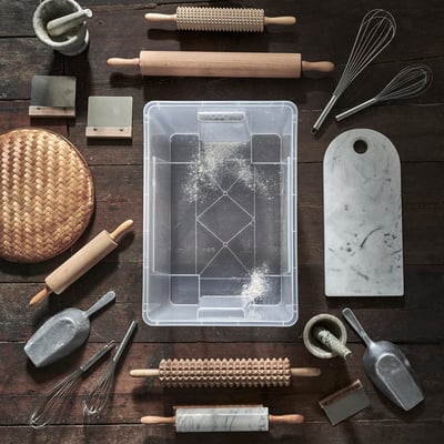 SAMLA Box, clear, 22x15 ¼x11"/12 gallon - IKEA