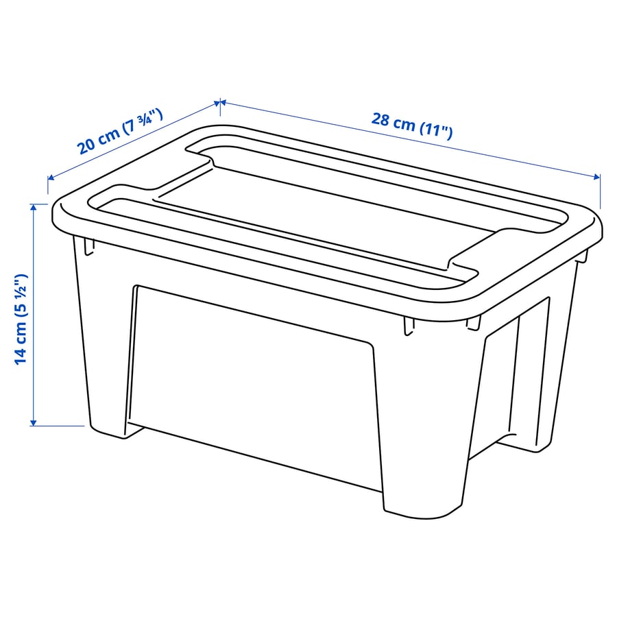 SAMLA box with lid, clear, 11x7 ¾x5 ½"/169 oz - IKEA