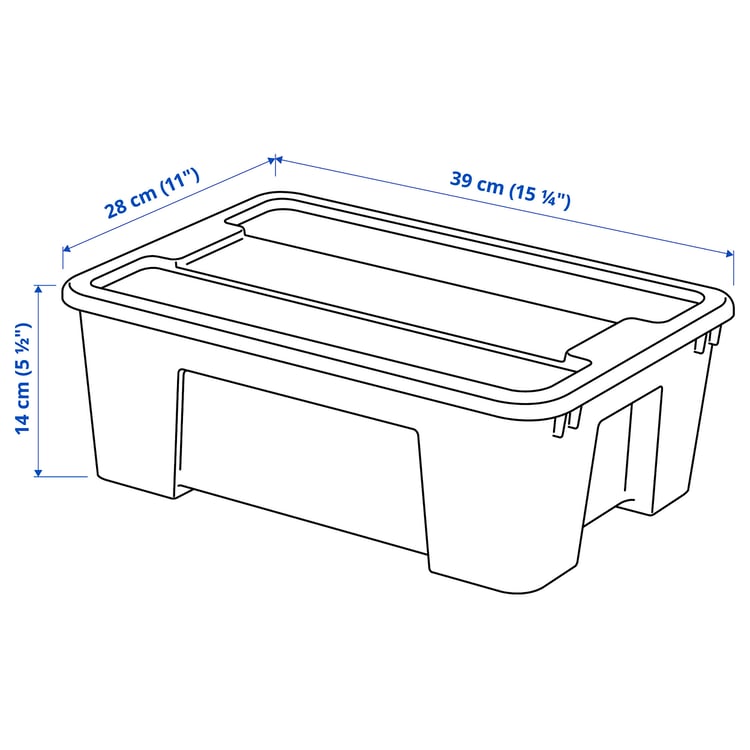 SAMLA box with lid, clear, 15 ¼x11x5 ½"/3 gallon - IKEA