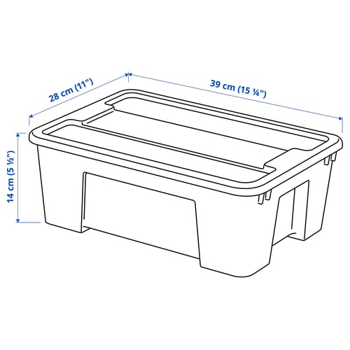 SAMLA box with lid, clear, 15 ¼x11x5 ½"/3 gallon - IKEA