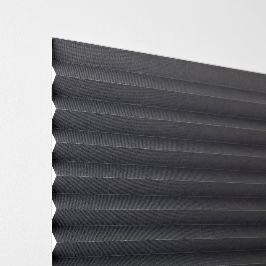 SCHOTTIS Blackout pleated blind, dark gray, 39 ¼x74 ¾" - IKEA