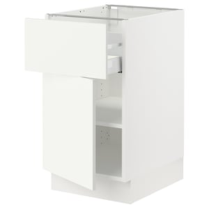 SEKTION Base cabinet with drawer/door, white/Vallstena white, 18x24x30 ...