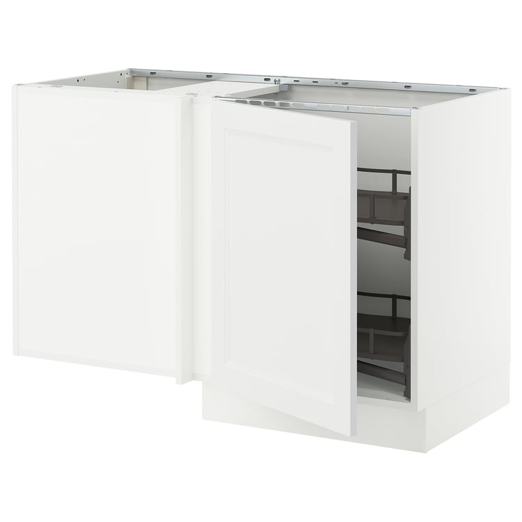 SEKTION corner base cab w pull-out fitting, white/Axstad matte white ...