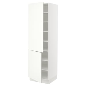 SEKTION High cabinet with shelves/2 doors, white/Vallstena white ...