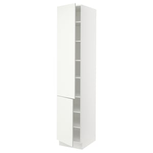 SEKTION High cabinet with shelves/2 doors, white/Vallstena white ...