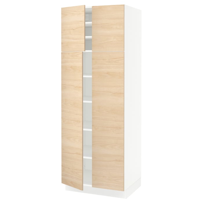 SEKTION high cabinet with shelves/4 doors, white/Askersund light ash ...