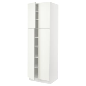 SEKTION High cabinet with shelves/4 doors, white/Vallstena white ...