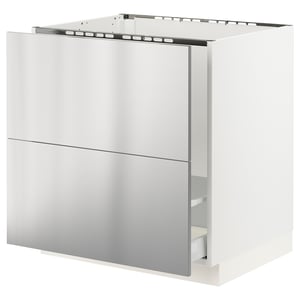 SEKTION / MAXIMERA Base cabinet for sink/recycling/2 fronts, white ...