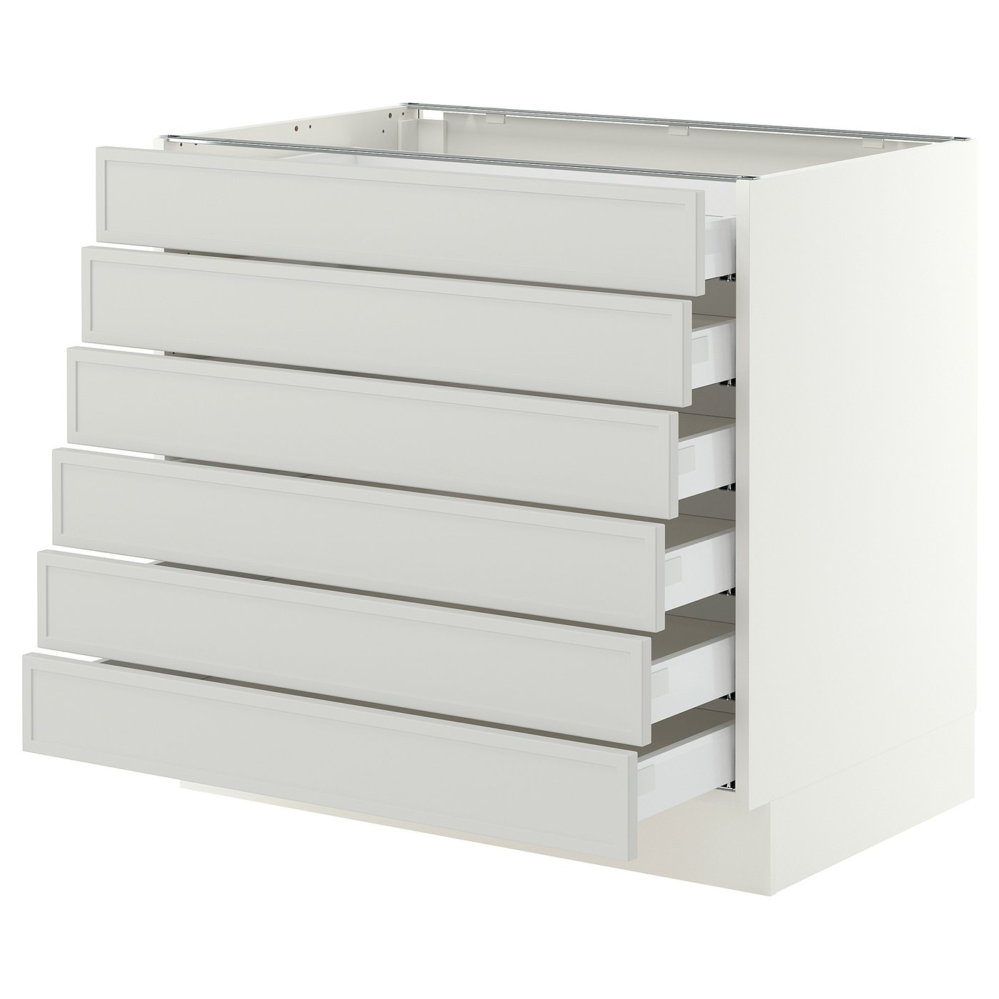 SEKTION / MAXIMERA base cabinet 6 fronts/6 low drawers, white/Aspudden ...