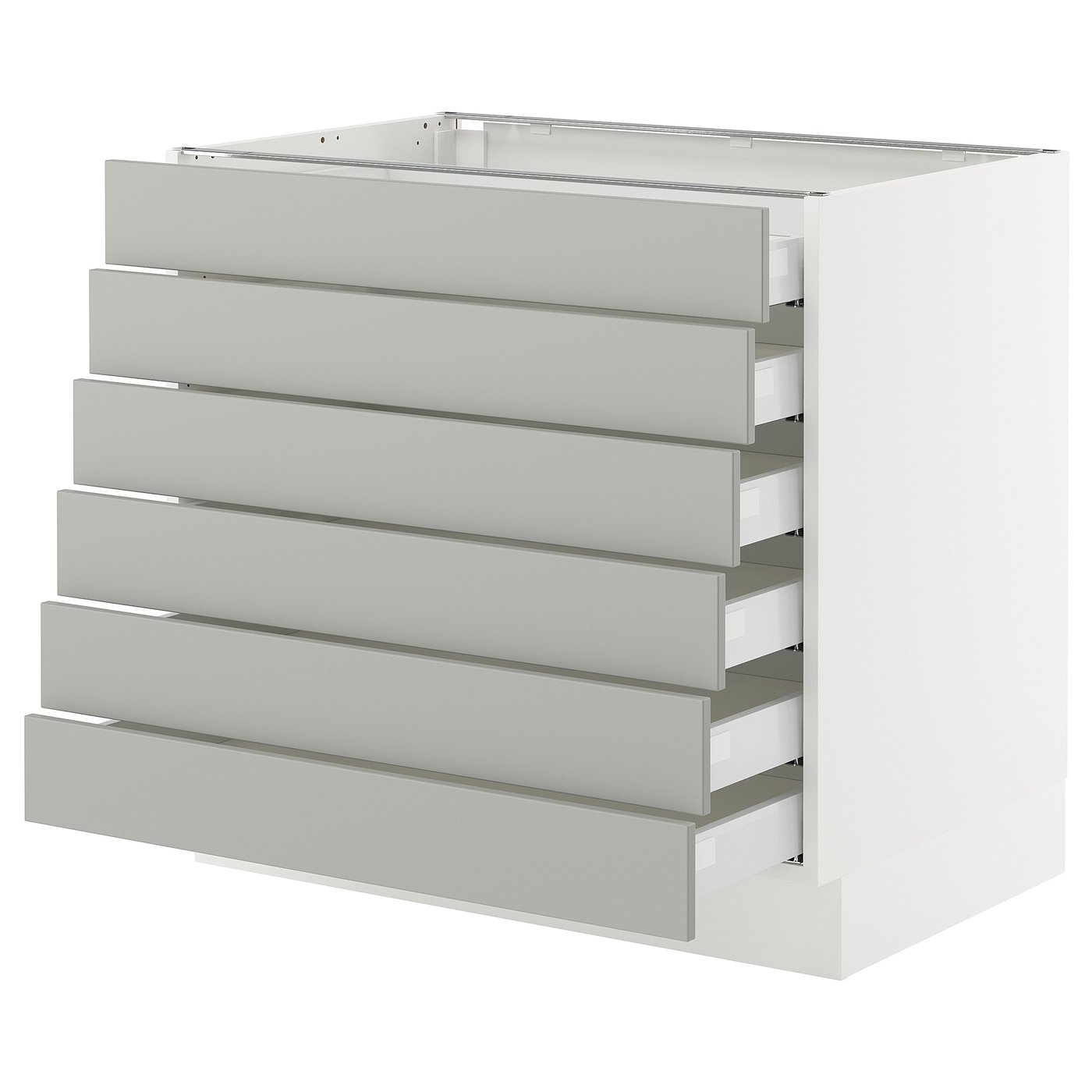 SEKTION / MAXIMERA base cabinet 6 fronts/6 low drawers, white/Havstorp ...