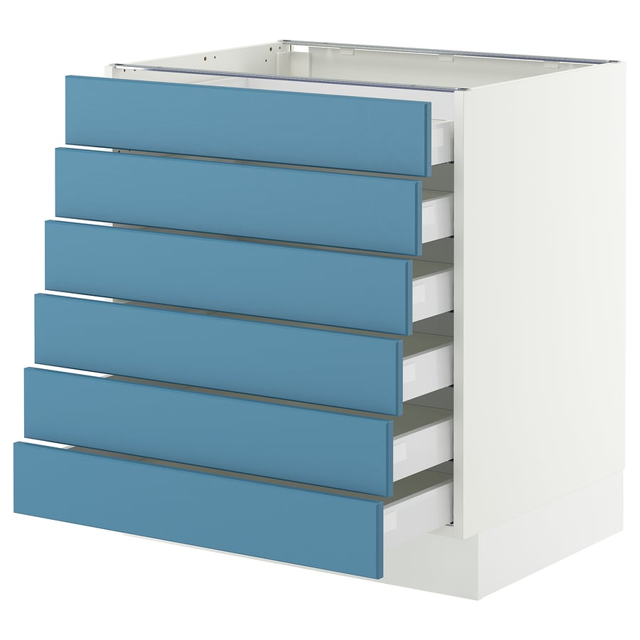 SEKTION / MAXIMERA base cabinet 6 fronts/6 low drawers, white/Lerhyttan ...