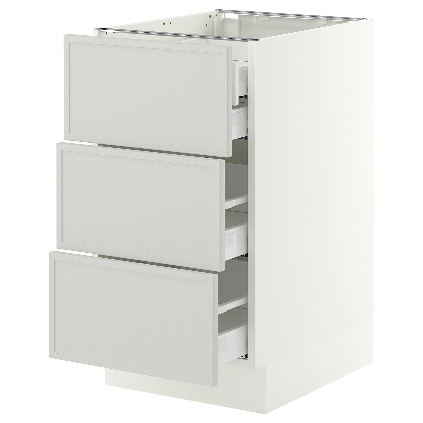 SEKTION / MAXIMERA base cabinet w 3 fronts/4 drawers, white/Aspudden ...