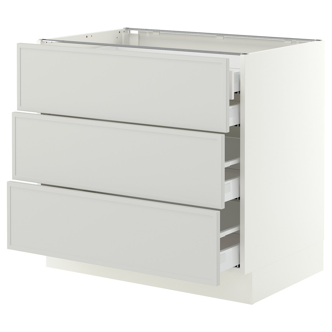 SEKTION / MAXIMERA base cabinet w 3 fronts/4 drawers, white/Aspudden ...
