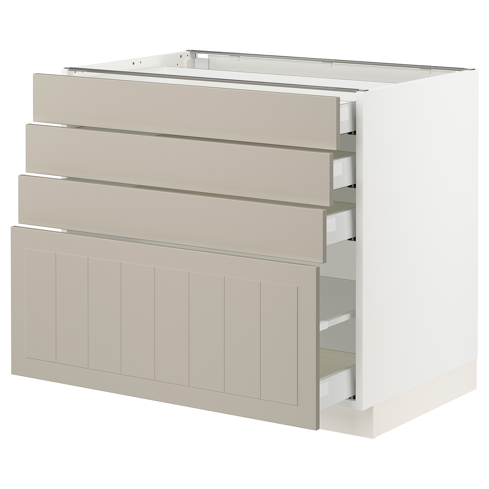 SEKTION / MAXIMERA Base cabinet with 4 drawers - white/Stensund beige ...