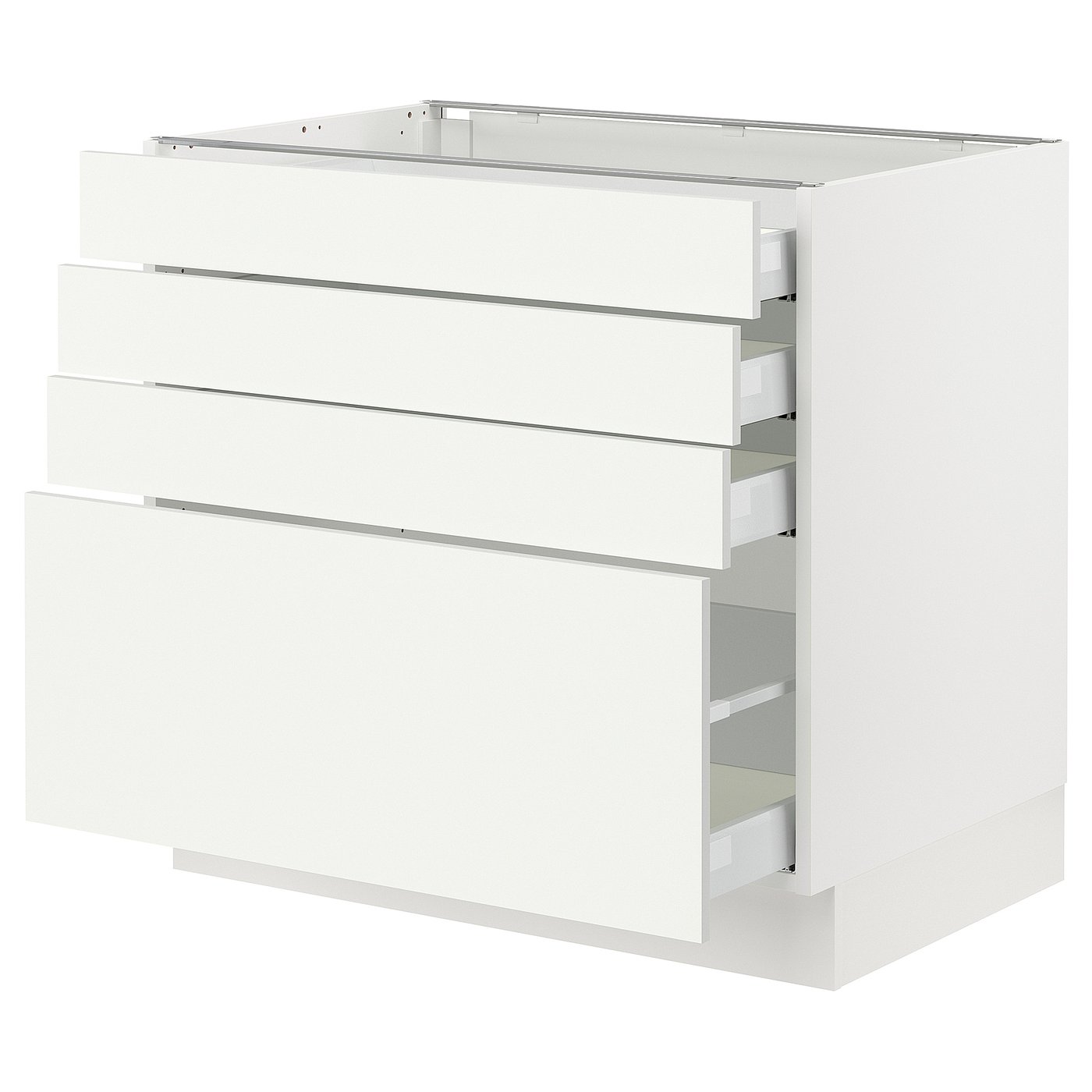 SEKTION / MAXIMERA base cabinet with 4 drawers, white/Vallstena white ...