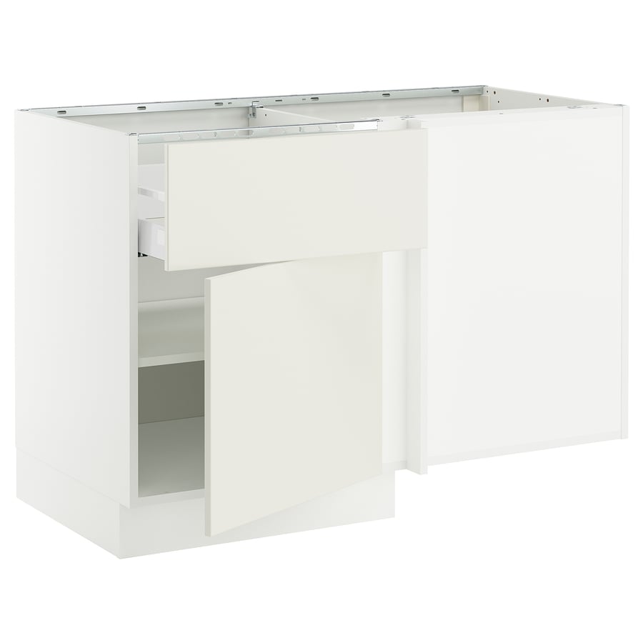 SEKTION / MAXIMERA corner base cab w drawer and shelf, white/Veddinge ...