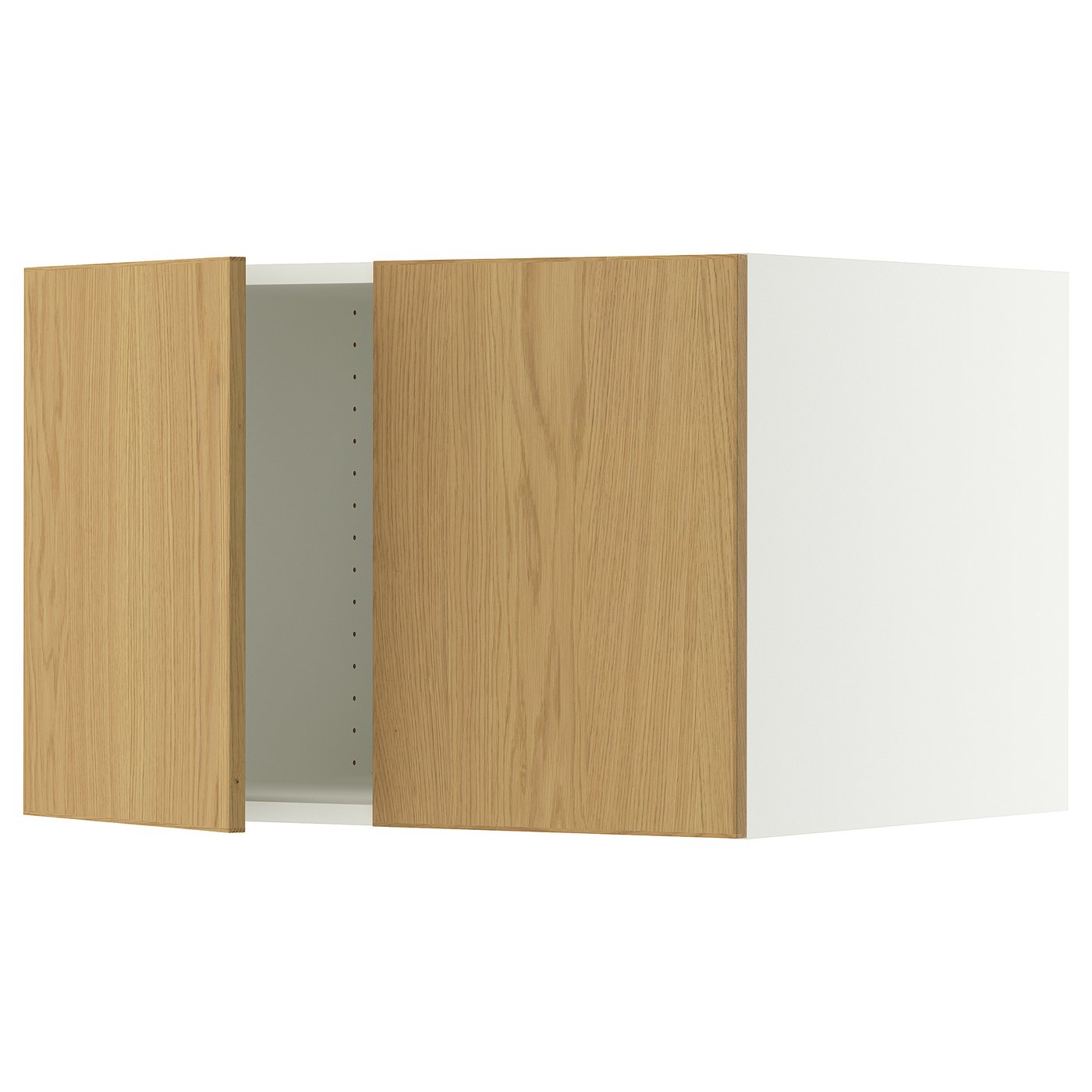 SEKTION top cab f fridge/freezer w 2 doors, white/Sinarp oak veneer ...