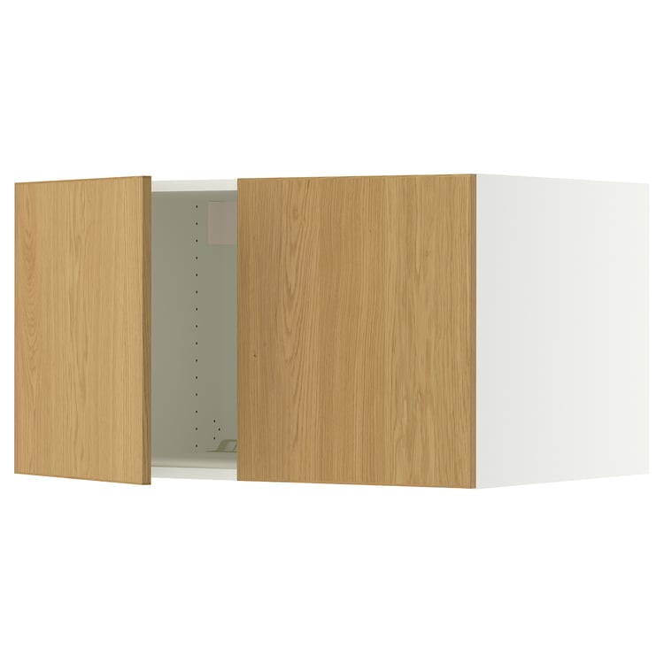 SEKTION top cab f fridge/freezer w 2 doors, white/Sinarp oak veneer ...