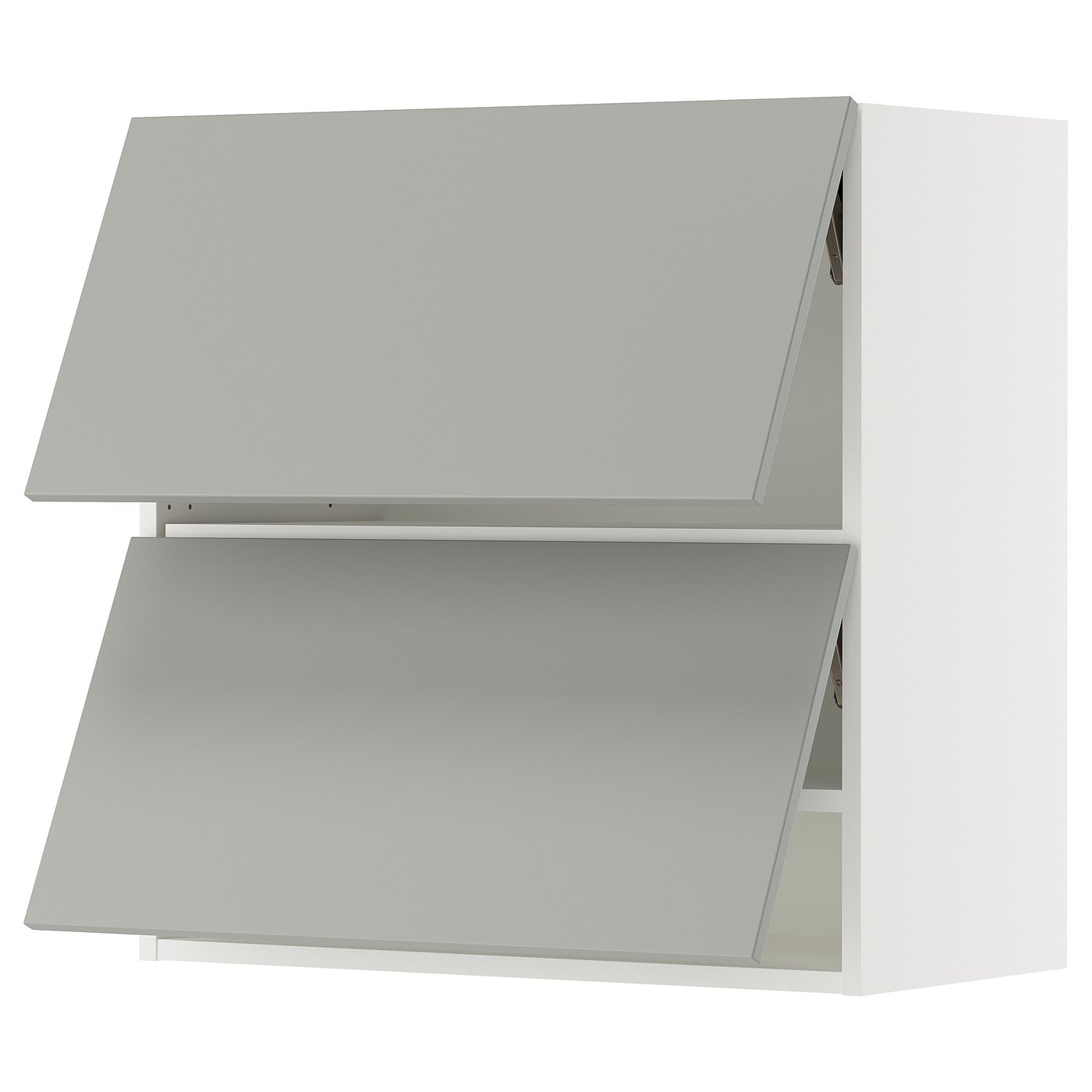 SEKTION wall cabinet horizontal w 2 doors, white/Havstorp light gray ...