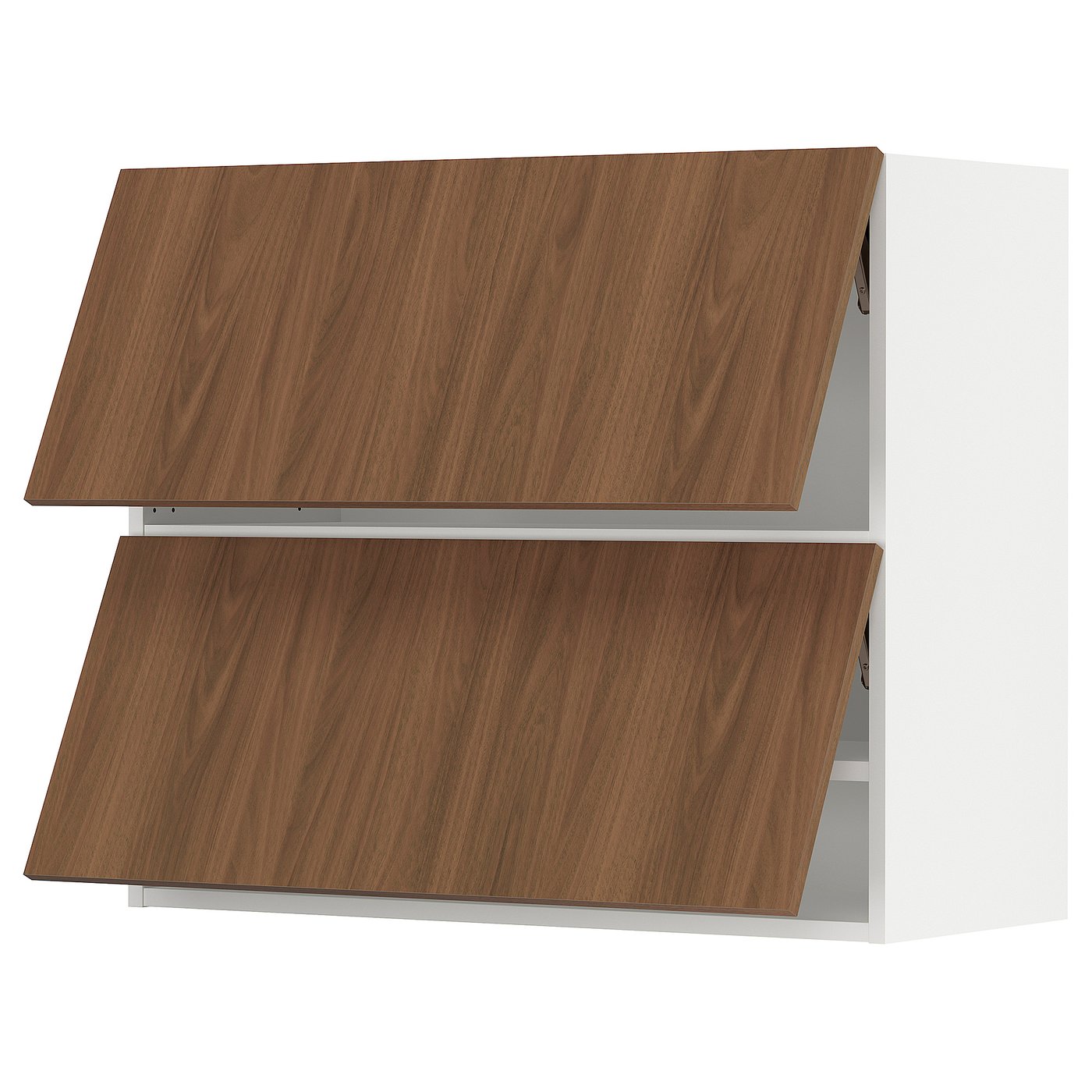 SEKTION wall cabinet horizontal w 2 doors, white/Tistorp brown walnut ...