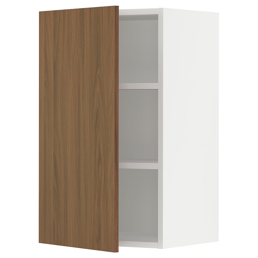 SEKTION wall cabinet, white/Tistorp brown walnut effect, 18x15x30" - IKEA