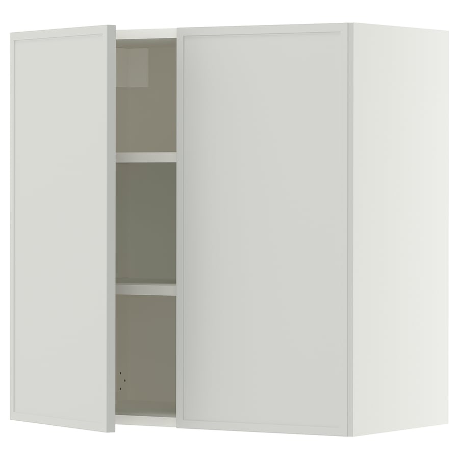 SEKTION wall cabinet with 2 doors, white/Aspudden light gray, 30x15x30 ...