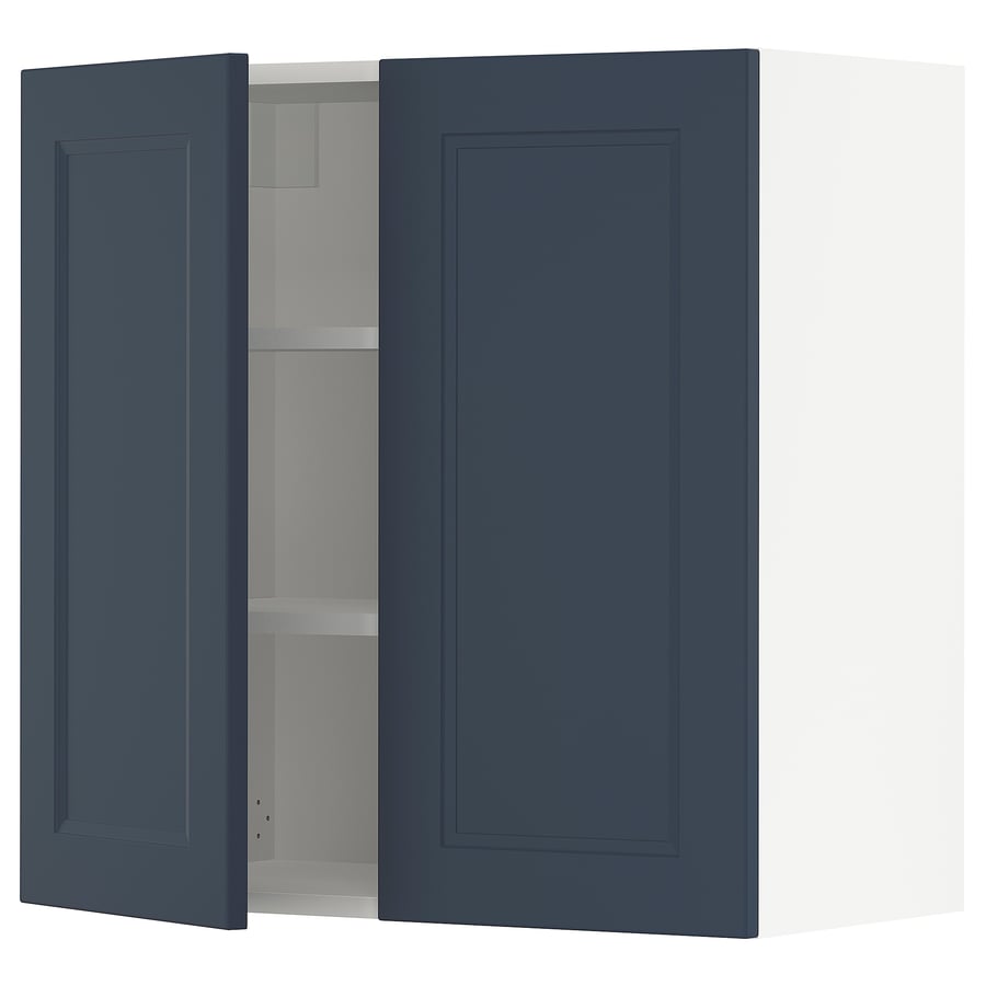 SEKTION wall cabinet with 2 doors, white Axstad/matte blue, 30x15x30 ...