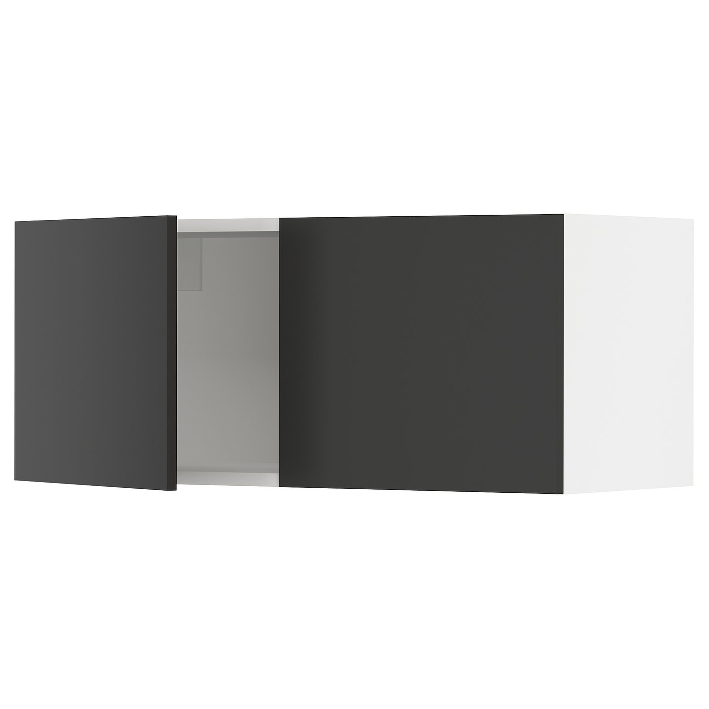 SEKTION Wall cabinet with 2 doors white Nickebo matte anthracite 36x15x15