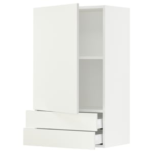 SEKTION Wall cabinet with door/2 drawers, white/Vallstena white ...