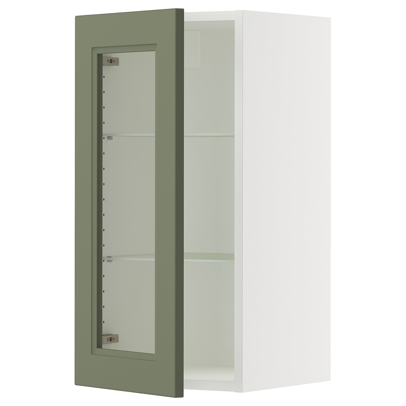 SEKTION wall cabinet with glass door, white/Axstad gray-green, 15x15x30 ...