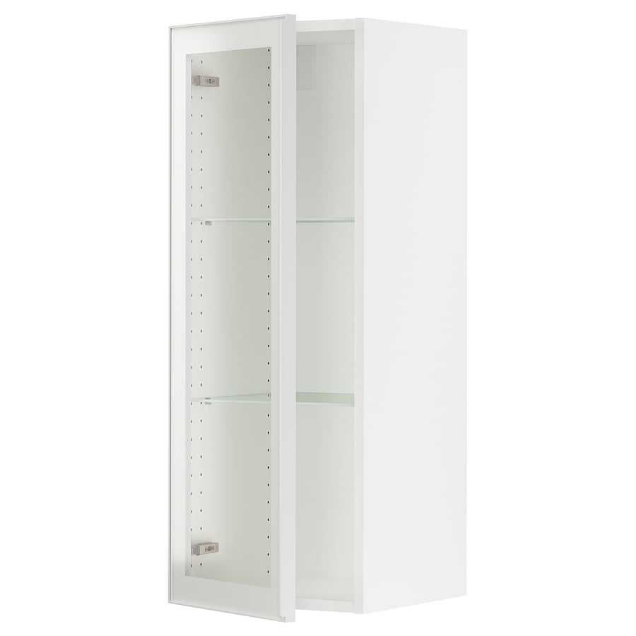 SEKTION wall cabinet with glass door, white/Hejsta white clear glass ...