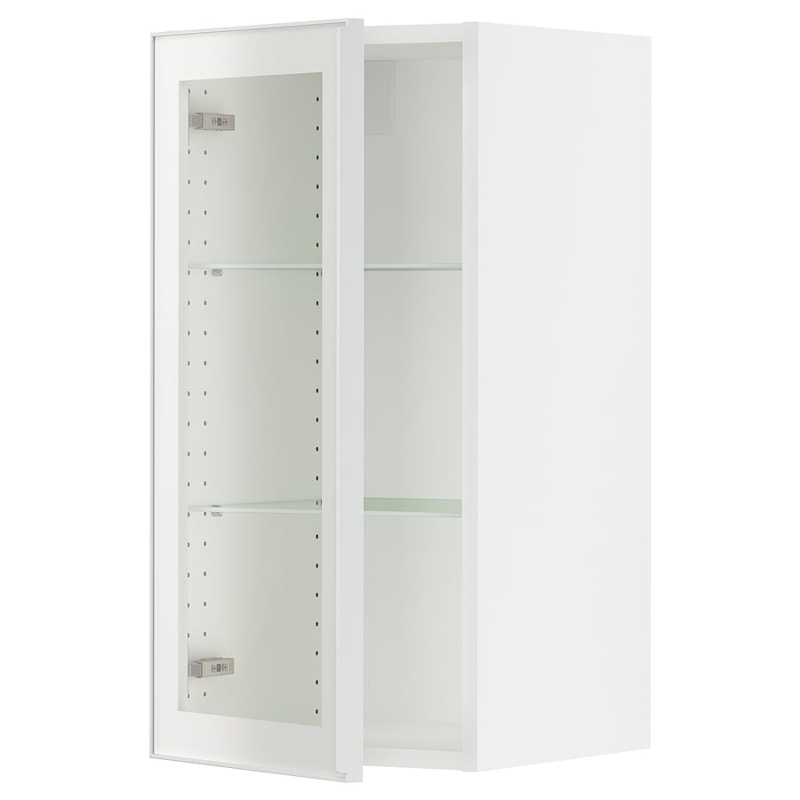 SEKTION wall cabinet with glass door, white/Hejsta white clear glass ...