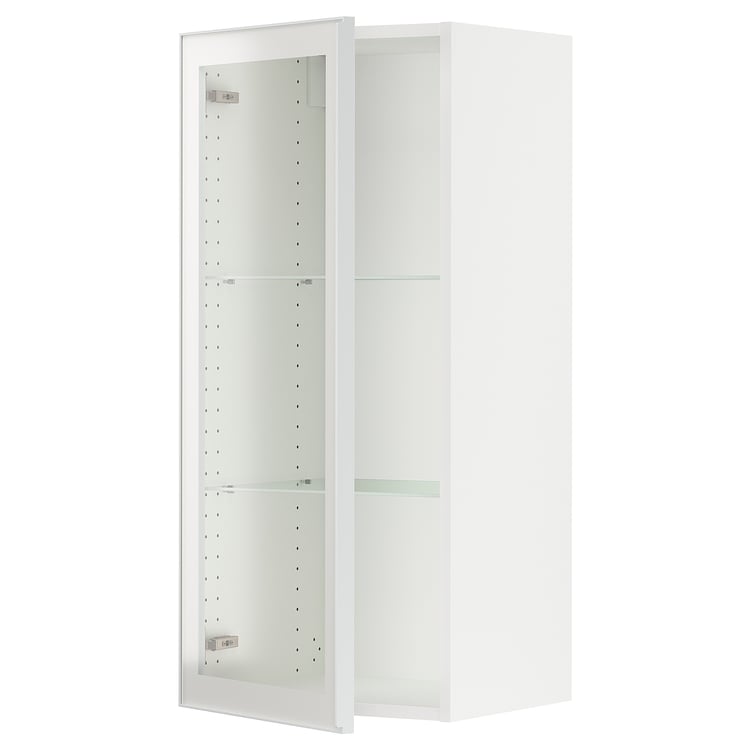 SEKTION wall cabinet with glass door, white/Hejsta white clear glass ...
