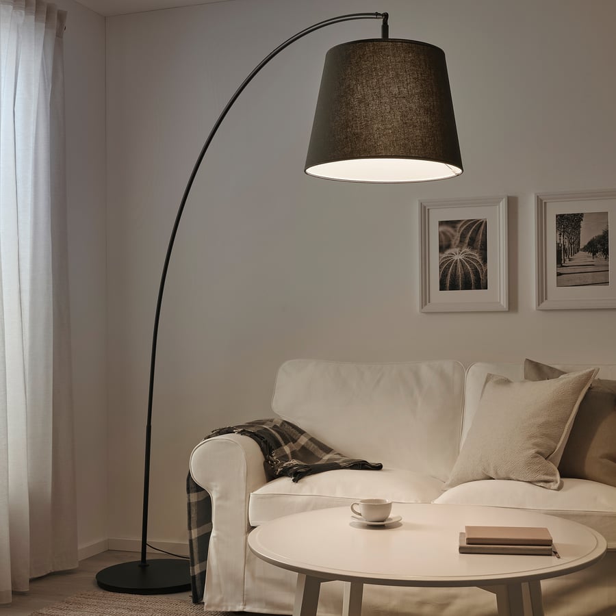 SKAFTET floor lamp base, arched, black - IKEA