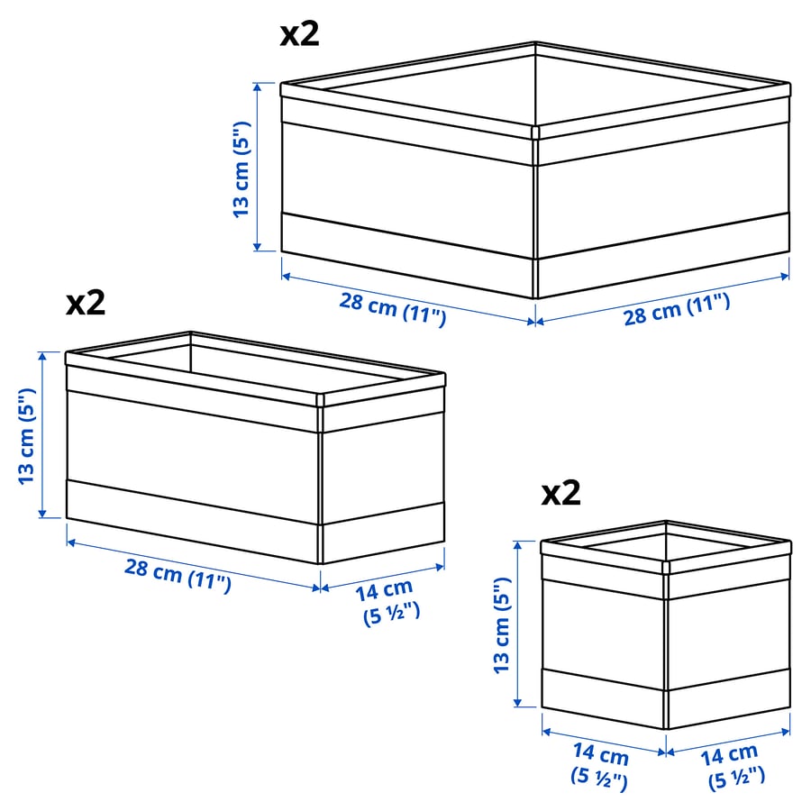 SKUBB box, set of 6, white - IKEA US