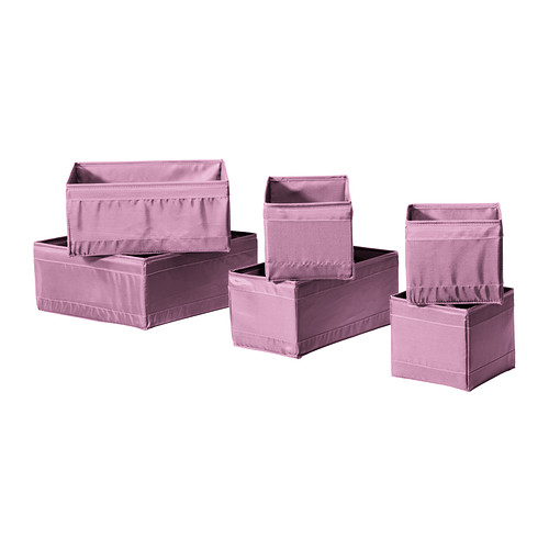 SKUBB Box, set of 6 - pink, - IKEA