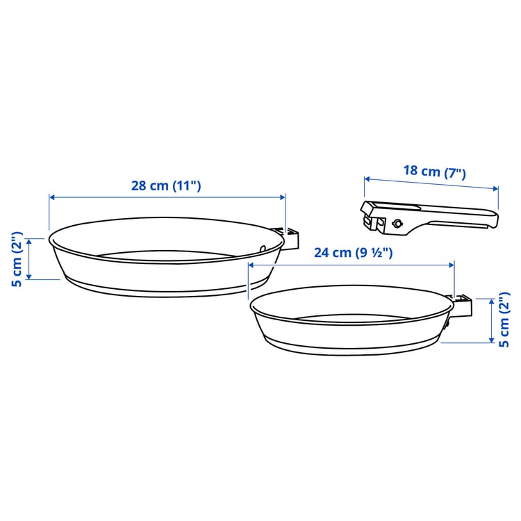 SLÄTROCKA cookware set with detachable handle, frying pan stainless ...