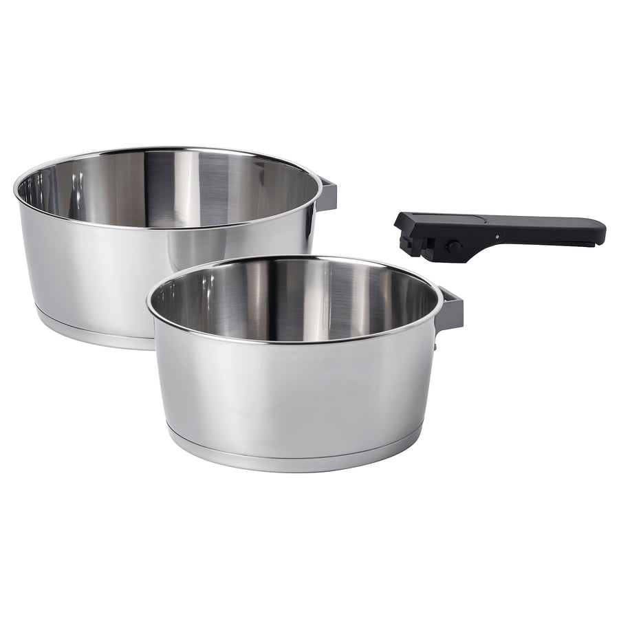 SLÄTROCKA cookware set with detachable handle, saucepan stainless steel ...