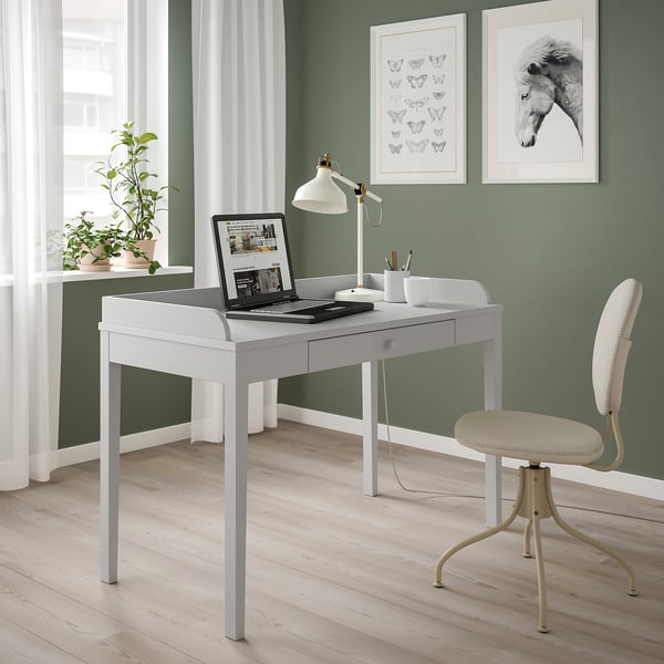 SMYGA Desk, light gray, 48x235/8" - IKEA