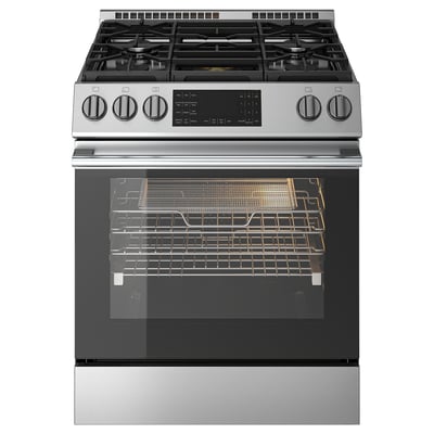 SNESSLINGE range with gas cooktop, Stainless steel, 30" - IKEA US