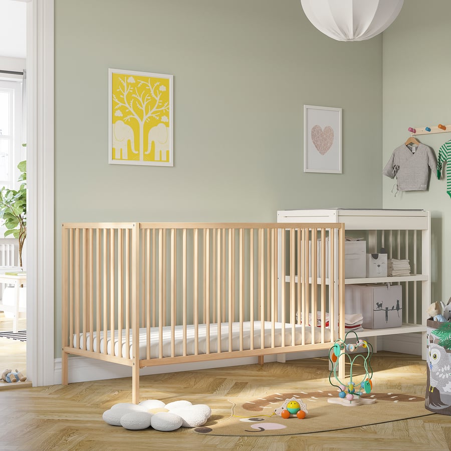 SNIGLAR Crib, beech, 27 1/2x52" - IKEA