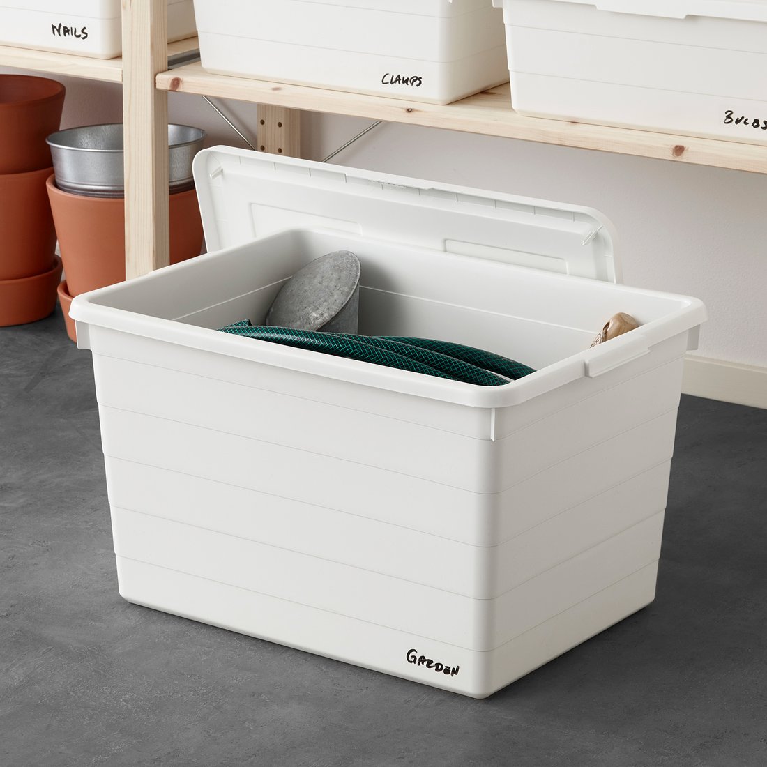 SOCKERBIT box with lid, white, 15x20x11 ¾" - IKEA