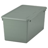 SOCKERBIT Storage box with lid, white, 15x30x11 ¾" - IKEA