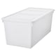 SOCKERBIT storage box with lid, white, 15x30x11 ¾" - IKEA