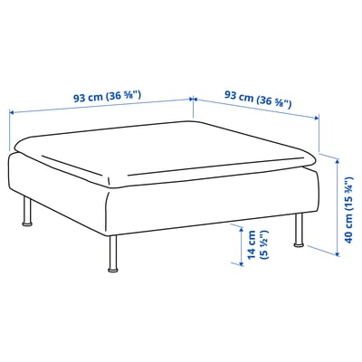SÖDERHAMN ottoman, Hillared beige - IKEA