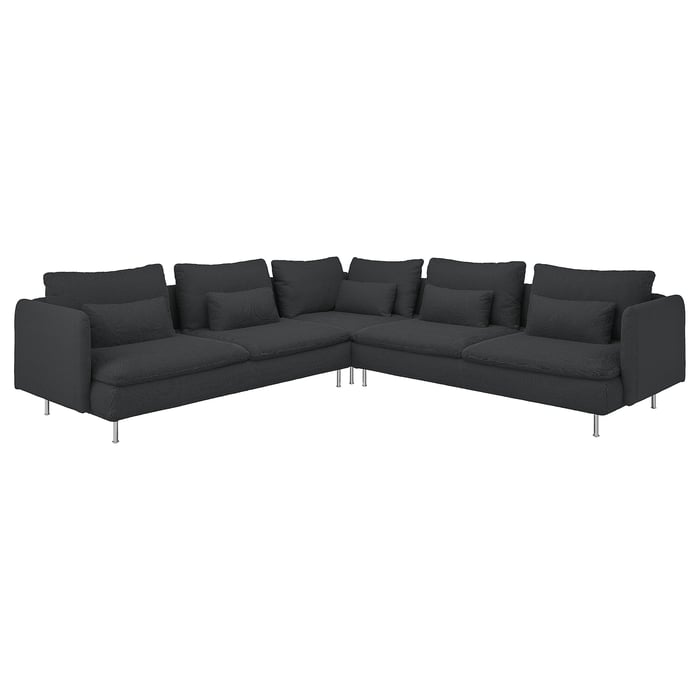 SÖDERHAMN sectional, 5-seat, Fridtuna dark gray - IKEA