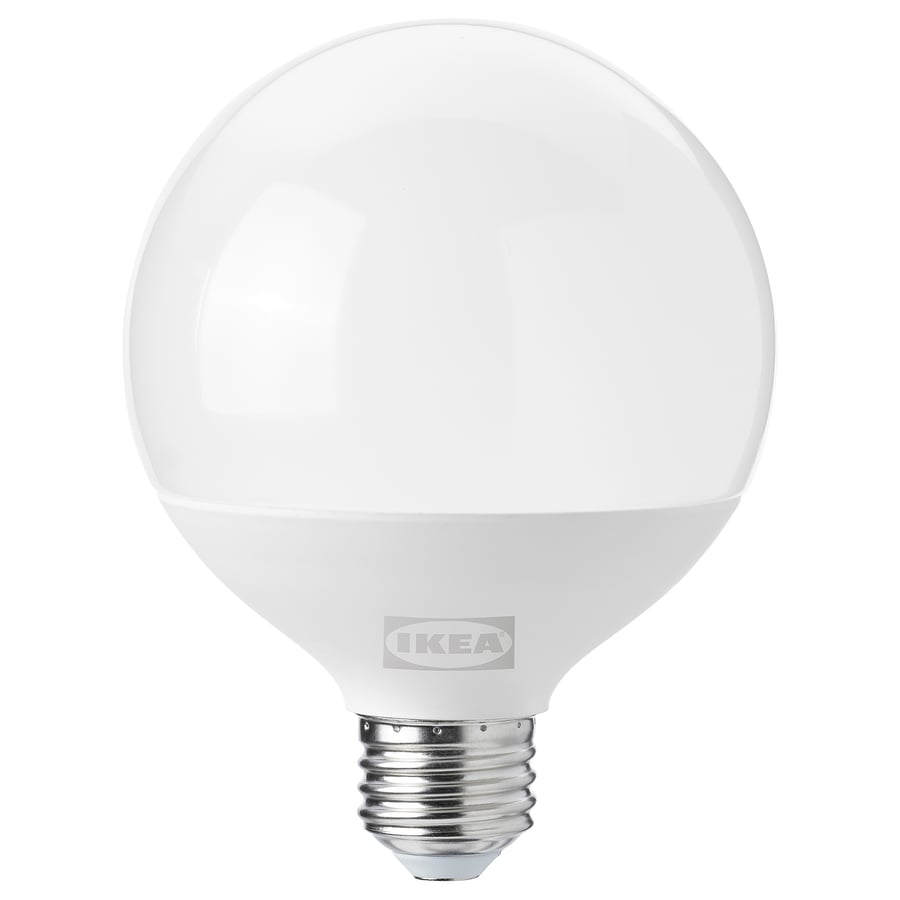 SOLHETTA LED bulb E26 1600 lumen, dimmable/globe opal, 4" - IKEA