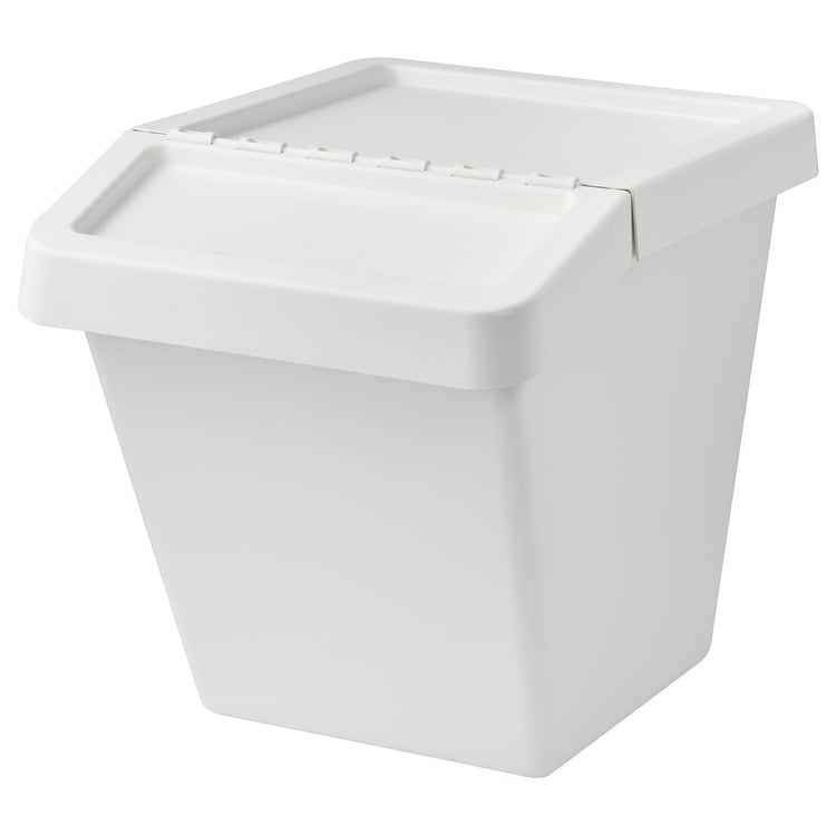 SORTERA recycling bin with lid, white, 16 gallon - IKEA US