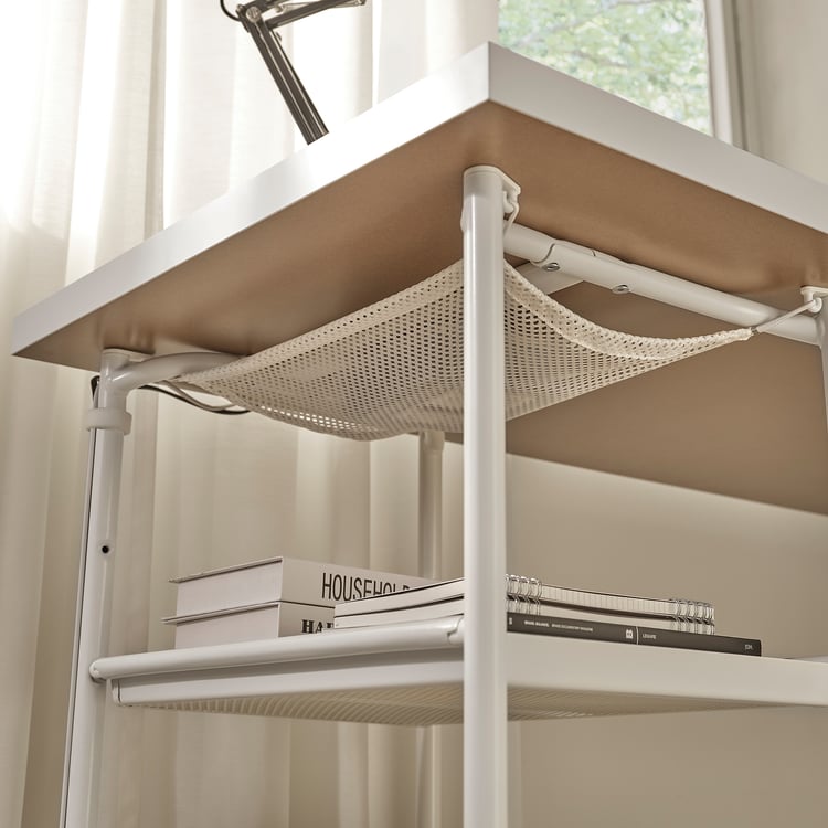 SPÄND table leg with storage, white - IKEA