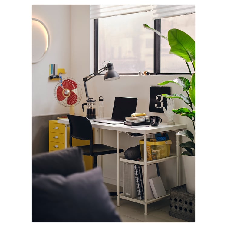 SPÄND table leg with storage, white - IKEA